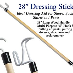 RMS Premium 7-Piece Hip Knee Replacement Kit with Leg Lifter, 19 and 32 inch Rotating Reacher Grabber, Long Handle Shoe Horn, Sock Aid, Dressing Stick, Bath Sponge - for Knee or Back Surgery Recovery