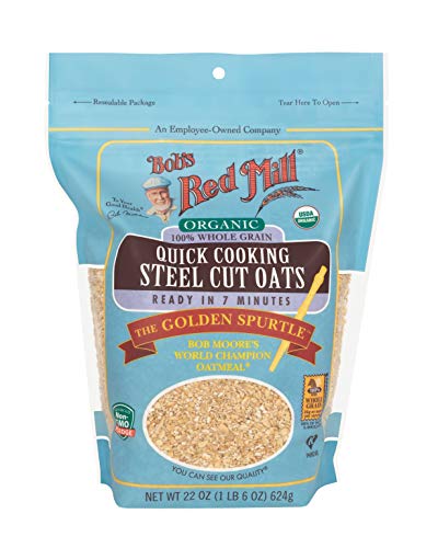 Bob's Red Mill Organic Quick Cooking Steel Cut Oats, 22-ounce (Pack of 4)