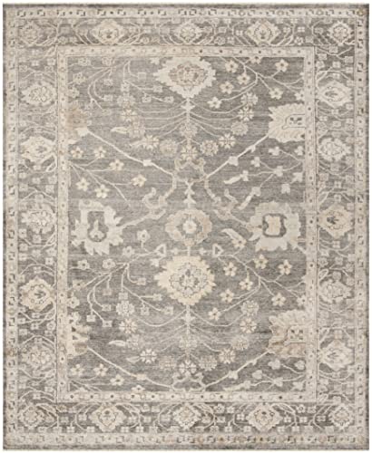 Safavieh Oushak Collection 8' x 10' Dark Grey/Beige OSH601B Hand-Knotted Traditional Oriental Viscose Living Room Dining Bedroom Area Rug