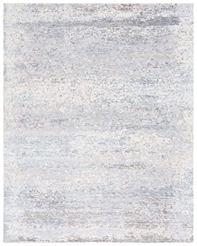 Safavieh Tiffany Collection 8' x 10' Grey/Beige TFN212A Hand-Knotted Viscose Living Room Dining Bedroom Area Rug