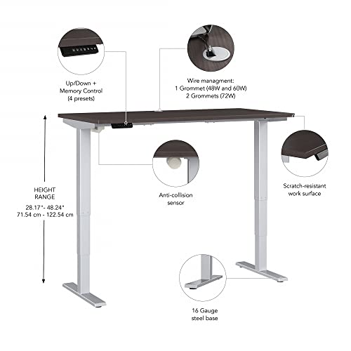 Bush Business Furniture Move 40 Series Height Adjustable Desk, 48W x 24D, Storm Gray