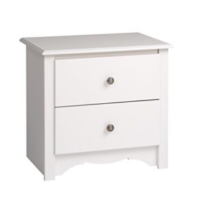 Sonoma 6 Drawer Double Dresser for Bedroom, White & Sonoma 2-Drawer Nightstand, White