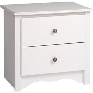 Sonoma 6 Drawer Double Dresser for Bedroom, White & Sonoma 2-Drawer Nightstand, White