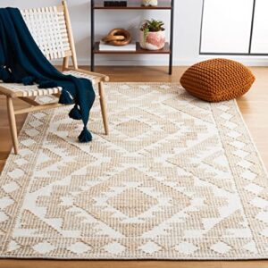 safavieh natural fiber collection 4′ x 6′ ivory/natural nf512a handmade rustic farmhouse boho jute & wool area rug