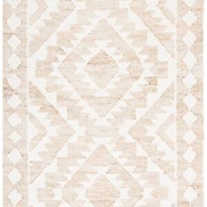 Safavieh Natural Fiber Collection 4' x 6' Ivory/Natural NF512A Handmade Rustic Farmhouse Boho Jute & Wool Area Rug