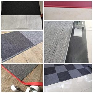 Carpet Edge Trim Strip Grey Black, Flexible PVC Transitions Bar Floor Threshold Ramp for Flooring to Tile, Self Adhesive Rugs Edging Banding for Height Less Than 6 Mm