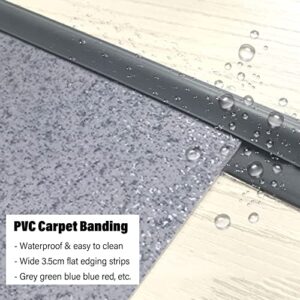 Carpet Edge Trim Strip Grey Black, Flexible PVC Transitions Bar Floor Threshold Ramp for Flooring to Tile, Self Adhesive Rugs Edging Banding for Height Less Than 6 Mm