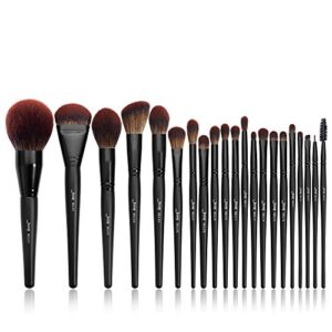 jessup makeup brushes set premium synthetic powder foundation highlight concealer eyeshadow blending eyebrow liner spoolie brush set black 21pcs t271