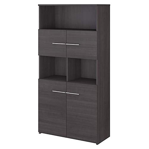 Bush Business Furniture Office 500 5 Shelf Bookcase with Doors