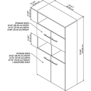 Bush Business Furniture Office 500 5 Shelf Bookcase with Doors