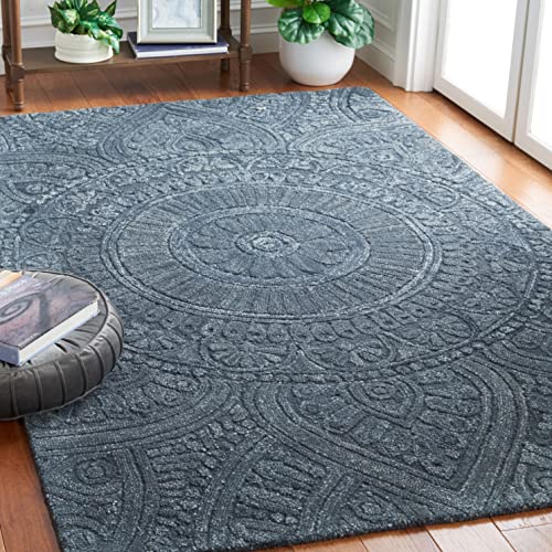 Safavieh Marquee Collection 8' x 10' Dark Grey MRQ301F Handmade Contemporary Medallion Wool Area Rug