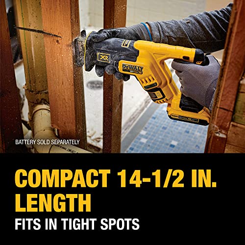 DEWALT 20V MAX* XR Reciprocating Saw, Compact, Tool Only (DCS367B)