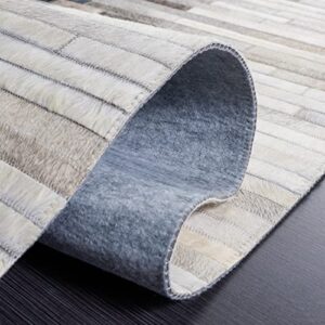 Safavieh Studio Leather Collection 4' x 6' Grey/Brown STL818F Handmade Modern Natural Hide Area Rug