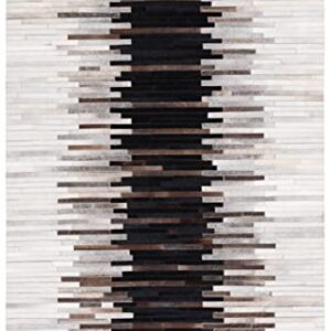 Safavieh Studio Leather Collection 4' x 6' Grey/Brown STL818F Handmade Modern Natural Hide Area Rug