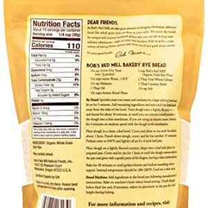 Bob's Red Mill 2 Organic Dark Rye Flour - 2 20 Ounce (1.25 lbs) Stand Up Resealable Bags