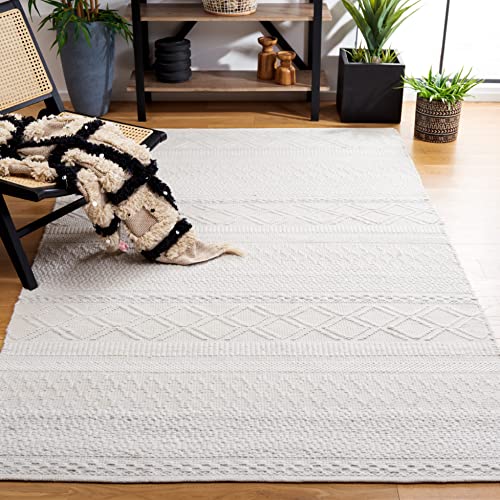 Safavieh Natura Collection 8' x 10' Ivory NAT934A Handmade Moroccan Farmhouse Boho Area Rug