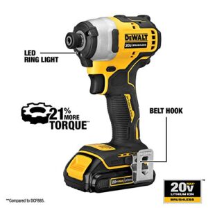 DEWALT ATOMIC 20V MAX* Impact Driver, Cordless, Compact, 1/4-Inch, Tool Only (DCF809B)