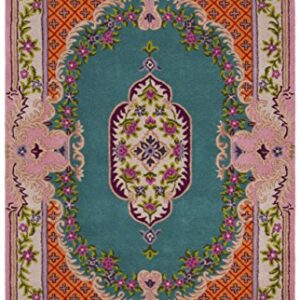 SAFAVIEH Bellagio Collection 5' x 8' Blue/Pink BLG535M Handmade Medallion Premium Wool Area Rug