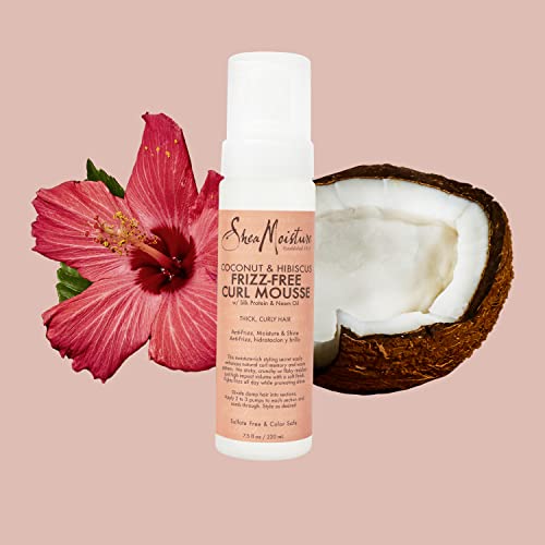 SheaMoisture Curl Mousse for Frizz Control Coconut and Hibiscus with Shea Butter 7.5 oz