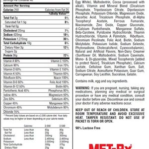 MET-Rx Meal Replacement Powder Boxed, Extreme Chocolate, 2.54 Oz, Pack of 40