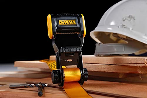 DEWALT DXBC18002 Black/Yellow 1.25" x 12' Ratchet Tie Down Straps - Light-Weight Cargo Hauling (1800 lb Break Strength), 2 Pack