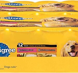 Pedigree Meaty Ground Dinner Multipack Chicken And Beef Dog Food 13.2 Ounces (Two 12-Can Cases)