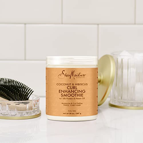 Sheamoisture Curl Enhancing Smoothie for Thick, Curly Hair Coconut and Hibiscus Sulfate and Paraben Free 20 oz