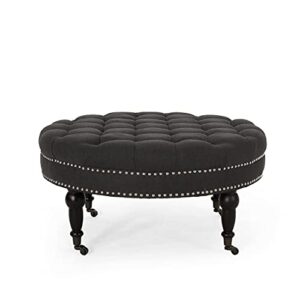 christopher knight home cimarron ottoman, dark gray + dark brown