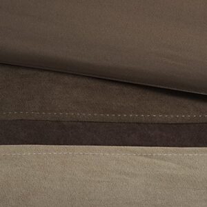 Madison Park Palisades Comforter Set Modern Faux Suede Pieced Stripe Design, All Season Down Alternative Cozy Bedding with Matching Shams, Decorative Pillows, Queen(90"x90"), Brown 7 Piece