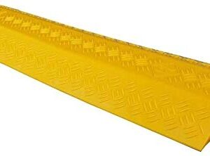 Threshold Ramp Floor Cable Cover,Yellow Stripes Cable Channel Extra Long Plastic Floor Cable Wires Safety Cover Easy Edge Threshold Ramps Practical