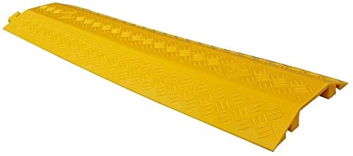 Threshold Ramp Floor Cable Cover,Yellow Stripes Cable Channel Extra Long Plastic Floor Cable Wires Safety Cover Easy Edge Threshold Ramps Practical