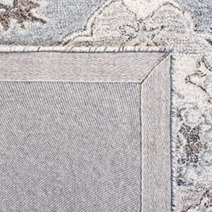 Safavieh Suzani Collection 9' x 12' Grey/Ivory SZN331A Handmade Boho Wool Area Rug