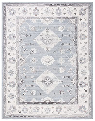 Safavieh Suzani Collection 9' x 12' Grey/Ivory SZN331A Handmade Boho Wool Area Rug