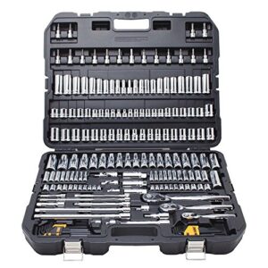 dewalt mechanics tool set, sae and metric, 1/2, 1/4, 3/8 drive sizes, 192-piece (dwmt75049)