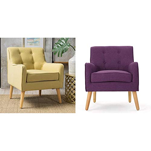 Christopher Knight Home Felicity Mid-Century Fabric Arm Chair, Wasabi & Felicity Mid-Century Fabric Arm Chair, Purple