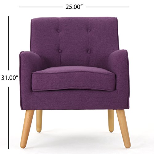 Christopher Knight Home Felicity Mid-Century Fabric Arm Chair, Wasabi & Felicity Mid-Century Fabric Arm Chair, Purple