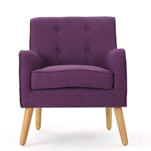 Christopher Knight Home Felicity Mid-Century Fabric Arm Chair, Wasabi & Felicity Mid-Century Fabric Arm Chair, Purple