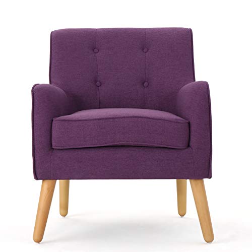 Christopher Knight Home Felicity Mid-Century Fabric Arm Chair, Wasabi & Felicity Mid-Century Fabric Arm Chair, Purple