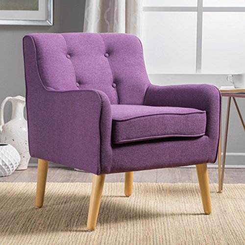 Christopher Knight Home Felicity Mid-Century Fabric Arm Chair, Wasabi & Felicity Mid-Century Fabric Arm Chair, Purple