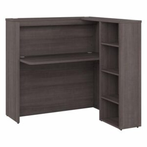 Bush Business Furniture Studio C Corner Bar Cabinet with Shelves, 48W, Storm Gray