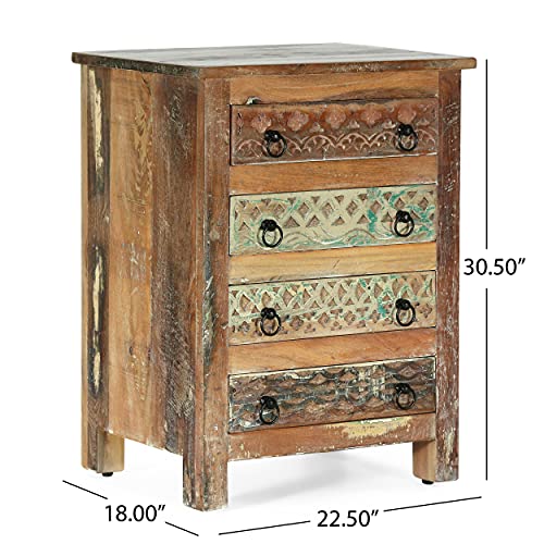 Christopher Knight Home Conwell 4 Drawer Chest, Antique White, 22.50 x 18.00x 30.50 inches