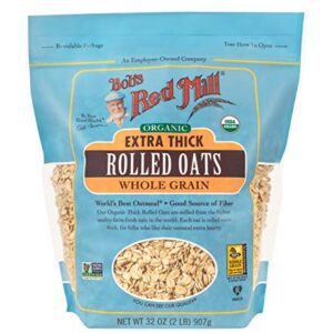 Bob's Red Mill Organic Extra Thick Rolled Oats, 32 oz, Pack of 1