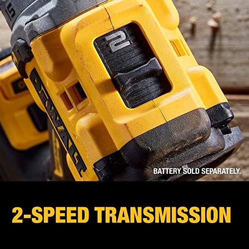 DEWALT 20V MAX Hammer Drill, 1/2", Cordless and Brushless, Compact With 2-Speed Setting, Bare Tool Only (DCD805B)