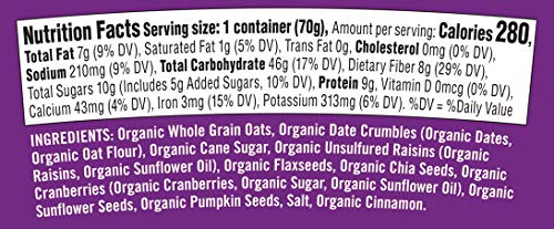 Bob's Red Mill Organic Gluten Free Oatmeal Cup, Fruit & Seed (Pack of 12)