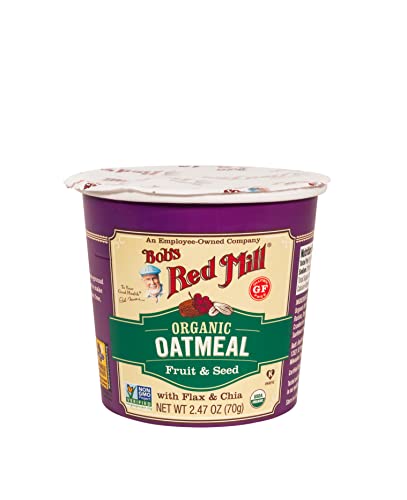 Bob's Red Mill Organic Gluten Free Oatmeal Cup, Fruit & Seed (Pack of 12)