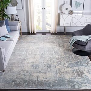 safavieh mirage collection 9′ x 12′ turquoise / grey mir336k handmade modern abstract wool & viscose area rug