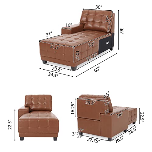 Christopher Knight Home Harlar Sofas, Cognac Brown + Dark Brown