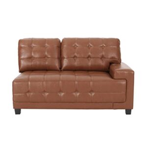 Christopher Knight Home Harlar Sofas, Cognac Brown + Dark Brown