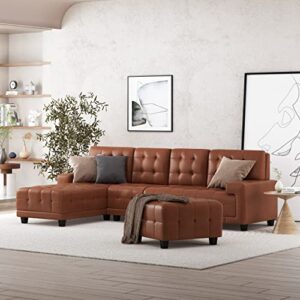 Christopher Knight Home Harlar Sofas, Cognac Brown + Dark Brown