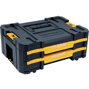 dewalt tstak tool storage organizer, double drawers (dwst17804) , black